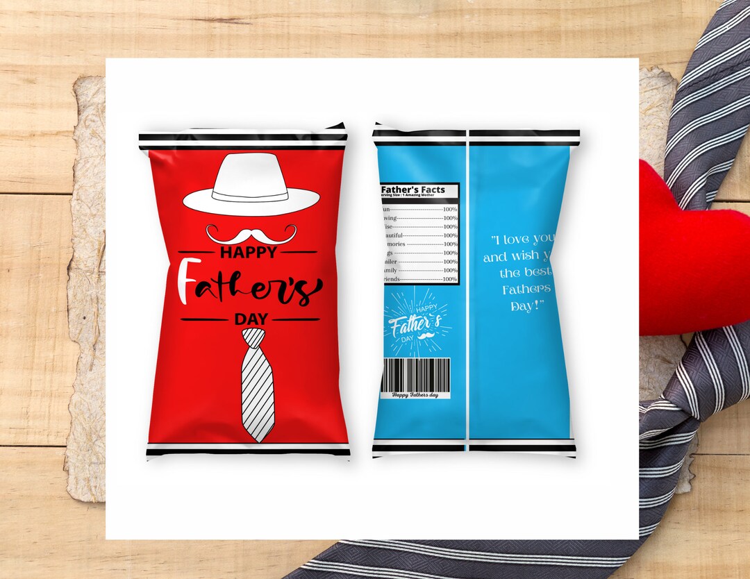 Father's Day Chip Bag Labels - Happy Father's Day Template - Dad Party ...