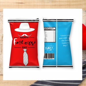 Father's Day Chip Bag Labels - Happy Father's Day Template - Dad Party ...