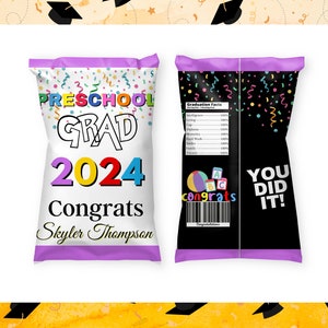 Pre-school Chip Bag, Printable Templates, Graduation Chip Bag, Pre ...