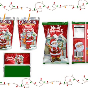 Santa Bundletreat Labels- Chip Bag-christmas Chip Bag -holiday Party ...