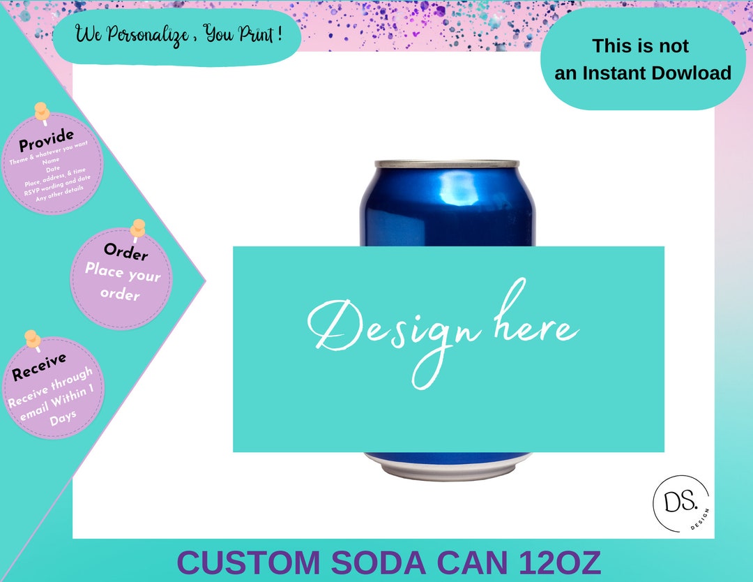 Custom Soda Can 12oz - Party Favors Custom - Soda Any Desing -any ...