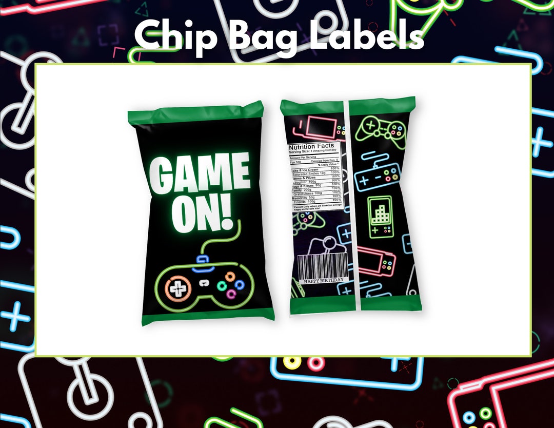 Video Games Chip Bag Gamer Chip Bag Gamers Favors Gamers Party video ...