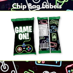 Video Games Chip Bag - Gamer Chip Bag - Gamers Favors - Gamers Party ...