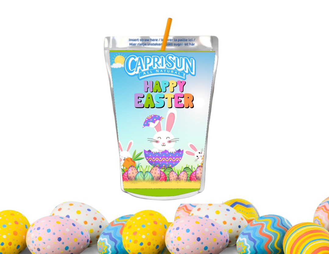 Easter Juice Pouch Labels - Easter Template - Easter Party Favors ...