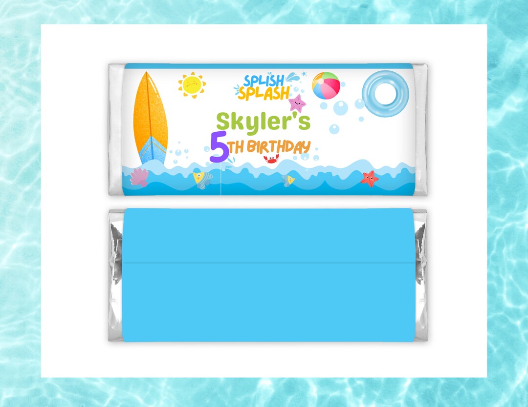 Pool Party Wrappers -waterpark Party -waterpark Favors-summer Wrappers ...