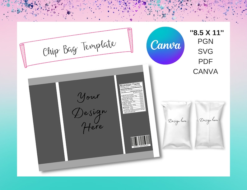 Chip Bag Template Chip Bag Label Chip Bag Svg Chip Bag Pgn - Etsy