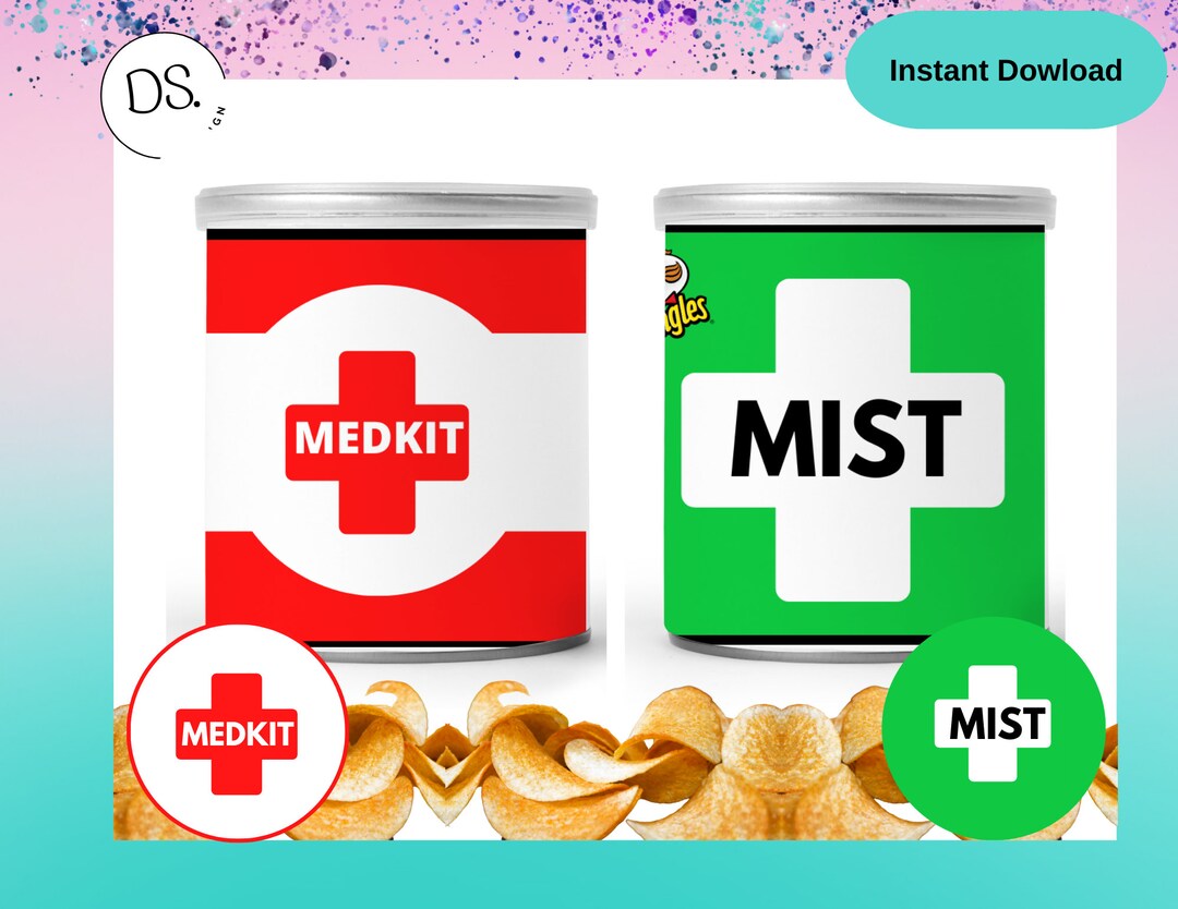 Gamer Mist Med Kit 1.3 Oz Chip ,labels INSTANT DOWNLOAD Video Game ...
