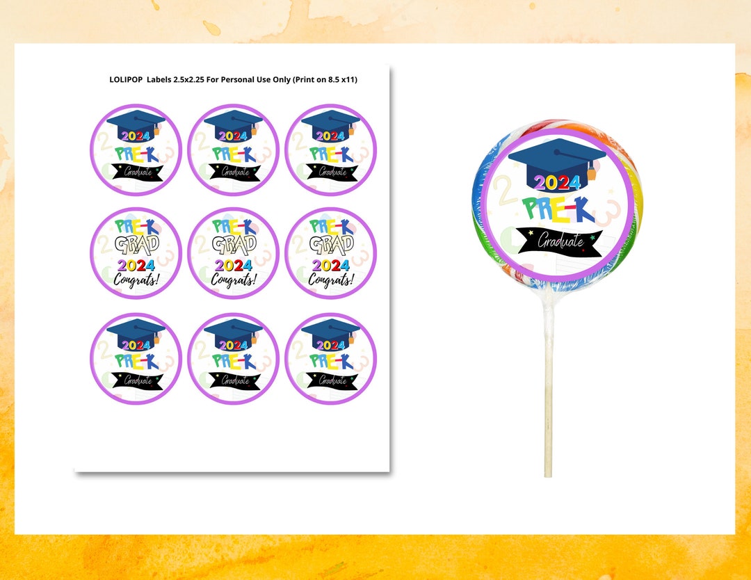 Pre K Lolipop Labels , Printable Templates, Graduation Lolipop Labels ...