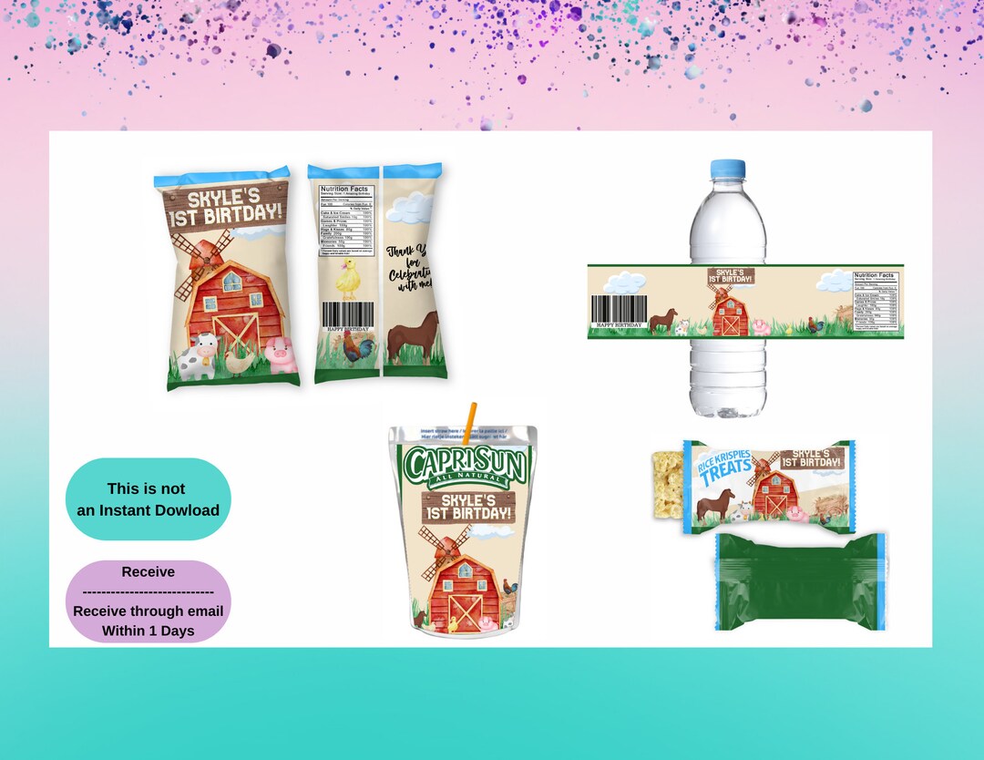 Farm Animals Bundle Party- Farm Birthday - Farm Party Favors - Farm ...