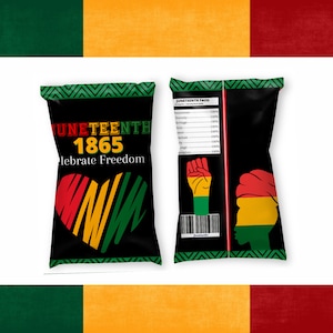 Juneteenth Chip Bag - Juneteenth Template - Juneteenth Party Favors ...