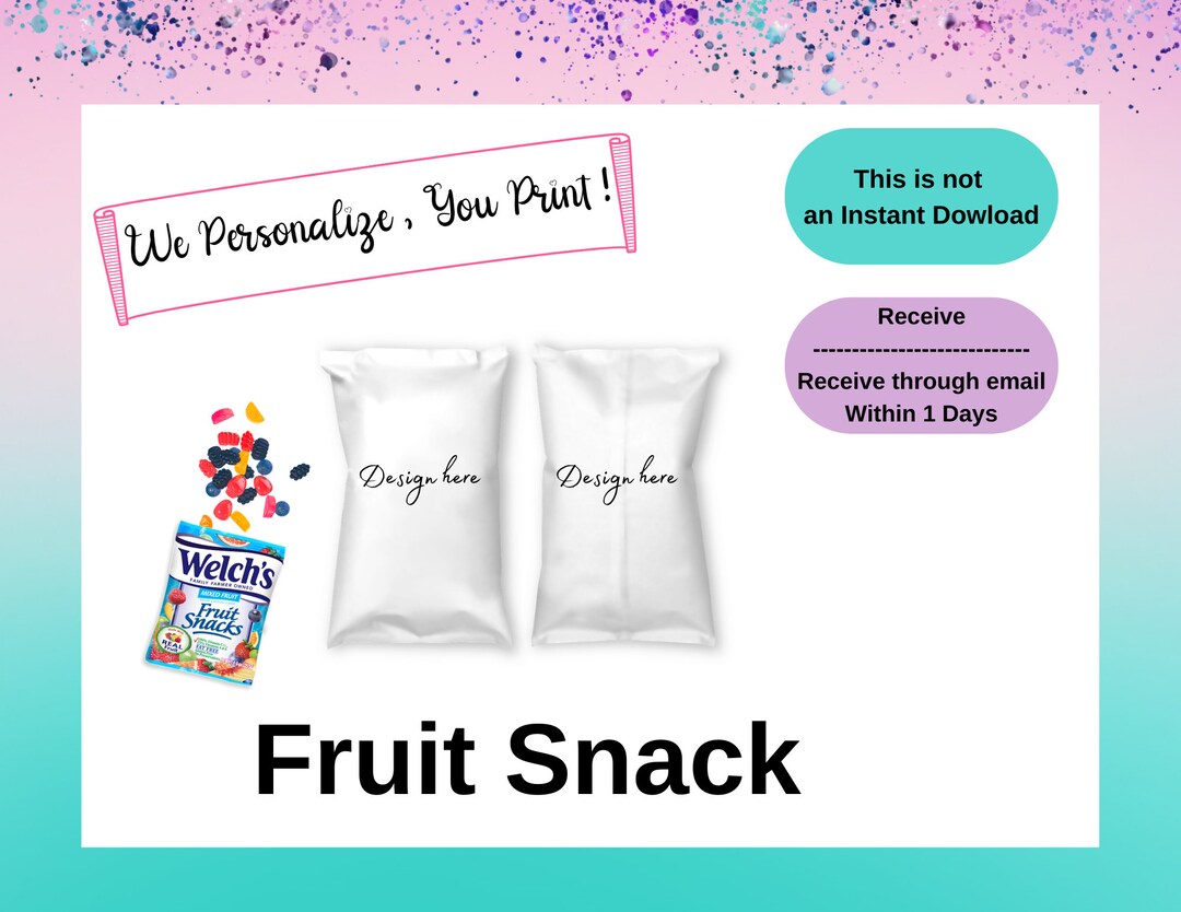 Custom Fruit Snack Labels Party Favors Custom Custom Any - Etsy