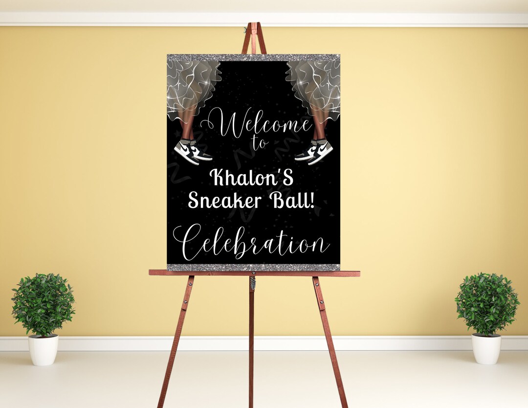 Sneaker Ball Welcome Sign - Sneaker Birthday -sneaker Ball Silver Party ...