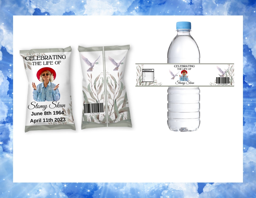 Funeral Bundle Treat Labels , Funeral Chip Bag, Water Bottle Labels ,in ...