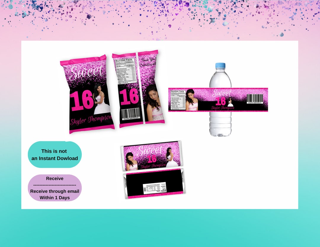 Sweet 16 BUNDLE Treat-sweet 16 Chip Bag-sweet 16 Wrappers - Sweet 16 ...