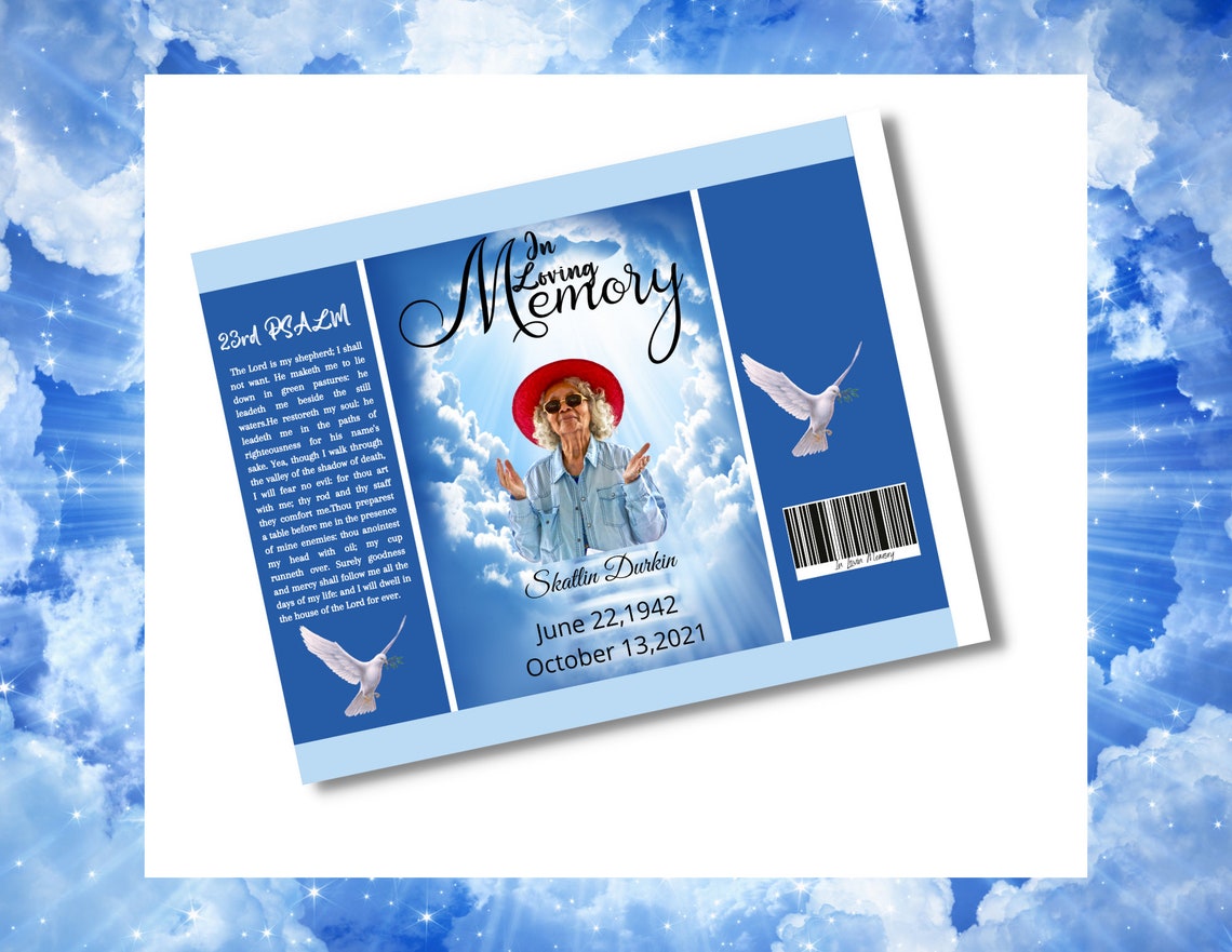 Funeral Bundle Treat Labels , Funeral Chip Bag, Water Bottle Labels ...