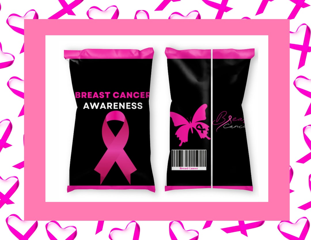 Breast Cancer Awareness Chip Bag Breast Cancer Chip Bag Cancer Awareness Pink Labels-fight ...