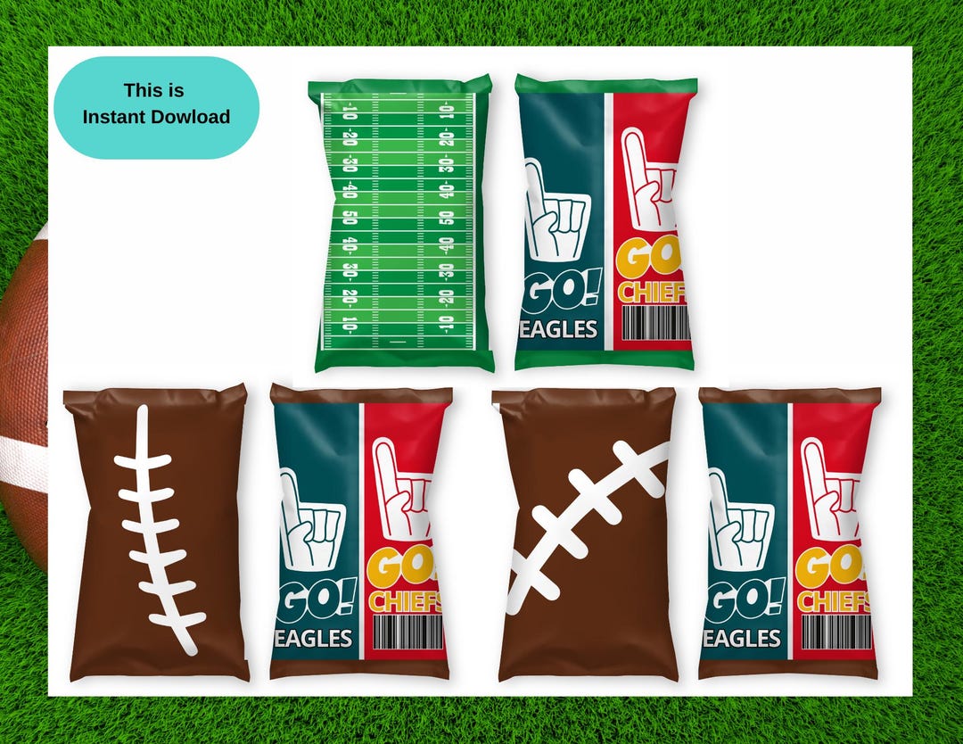 Super Big Game Football Bundle Chip Bag | KC L Go Eagles Football ...