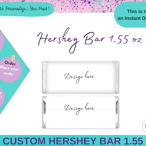Custom Chocolate Bar- Party Favors Custom - Custom Any Desing - Printable - Candy Bar Labels Any ...