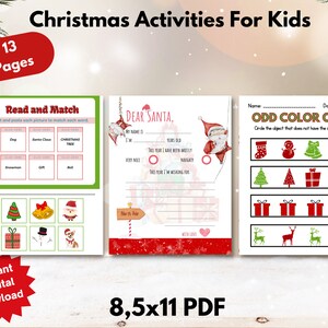 Christmas Games Activities Printable, Christmas Coloring, Letter to ...