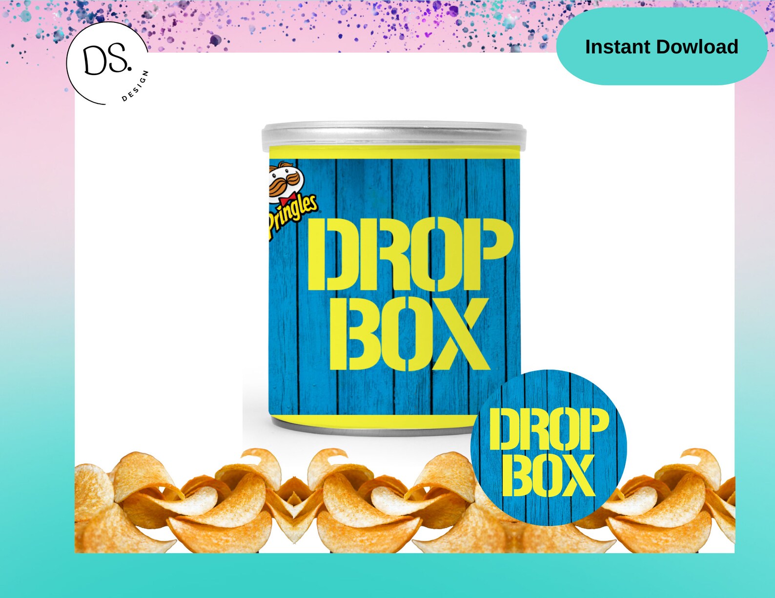 Gamer Drop Box 1.3 Oz Chip ,labels INSTANT DOWNLOAD Video Game Birthday ...
