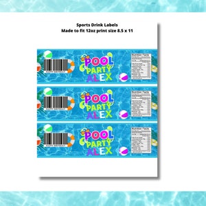 Pool Party Sport Drink Bottler - Pool Party Template - Summer Party ...