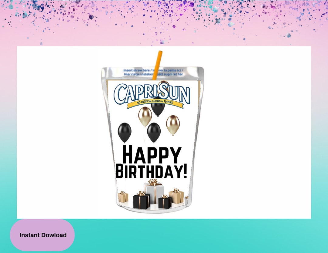 Happy Birthday Juice Pounch -birthday Party -happy Birthday Favors ...