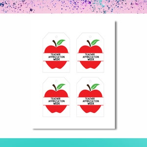 Apple Teacher Appreciation Week Tag, Printable End of School Year Favor ...