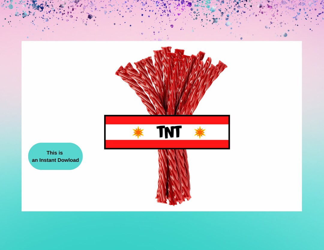 TNT Wrapper TNT Labels Pixelated Mine Theme Favors Mining ,video Games ...