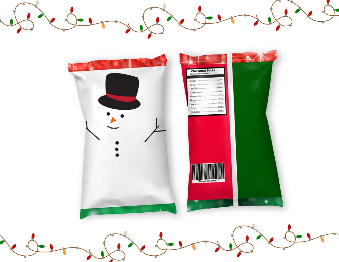 Christmas Chip Bag - Merry Christmas Chip Bag -party Favor Holiday-gift ...