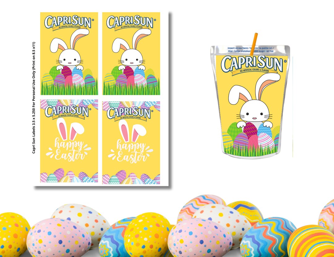 Easter Juice Pouch- Easter Template - Easter Party Favors - Easter ...