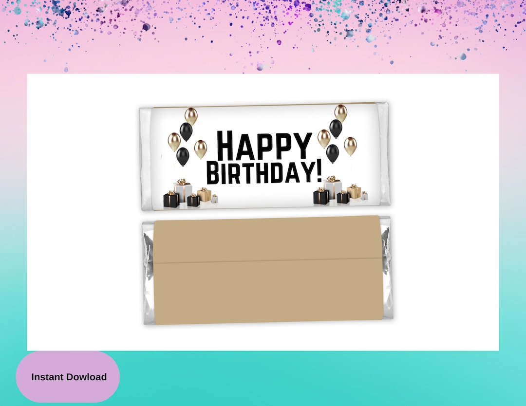 Happy Birthday Wrappers -birthday Party -happy Birthday Favors- Candy ...