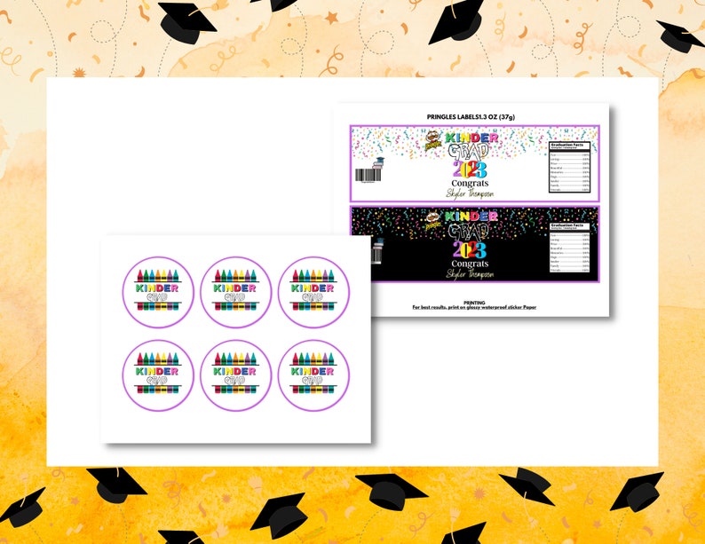 Kinder Pringles 13oz Printable Templates Graduation - Etsy