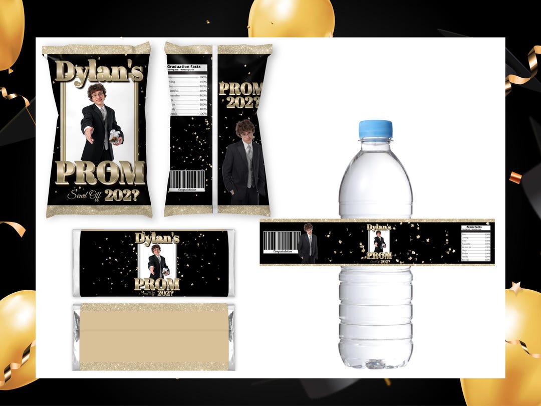 Prom Send off Treat Packaging ,prom Send off Water Label, Prom Candy ...