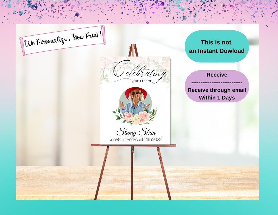 Funeral Welcome Sign-digital Welcome Sign-memorial Sign-funeralsign ...