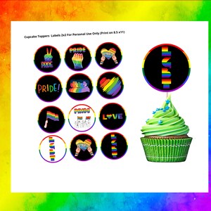 Pride Toppers, Printable Templates, Pride Toppers Labels, Pride Treat ...
