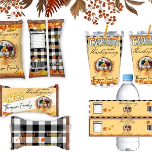 Thanksgiving Bundle Treat - Brown Thanksgiving Party Template Bundle ...