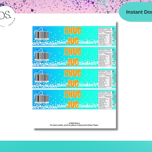 Gamer Chug Labels Printable Labels [INSTANT DOWNLOAD] -gamer Water 16oz ...
