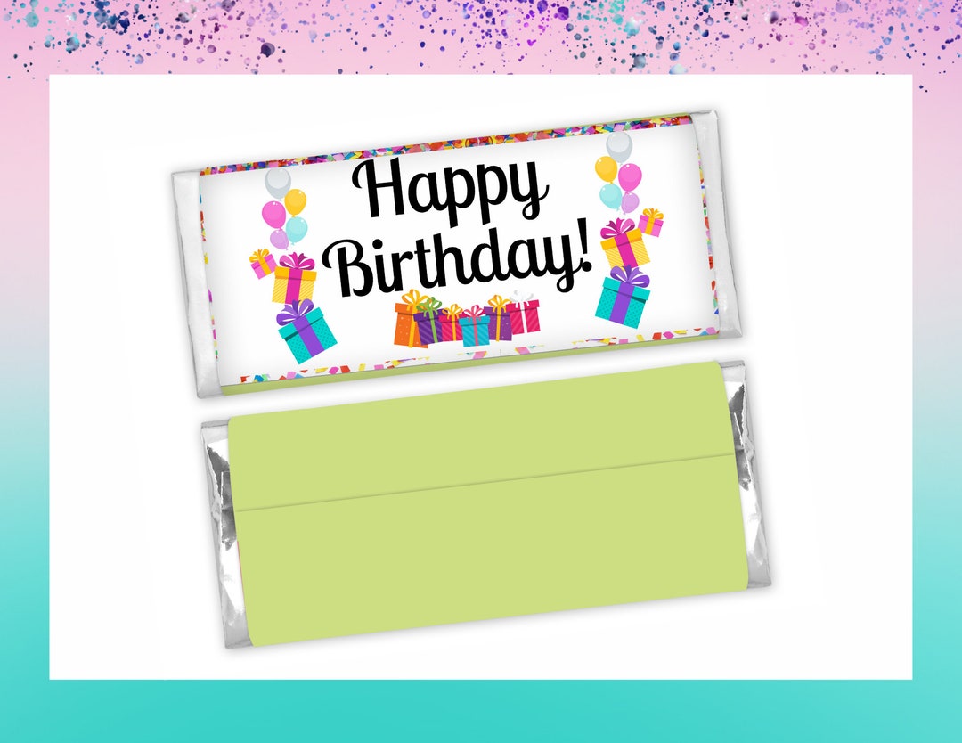 Happy Birthday Wrappers -birthday Party -happy Birthday Favors- Candy ...