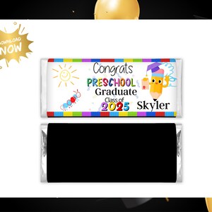 Preschool Graduation Candy Bar, Printable Templates Grad, Kids ...