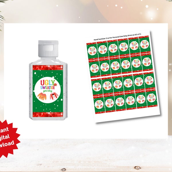Christmas Hand Sanitize Label - Etsy