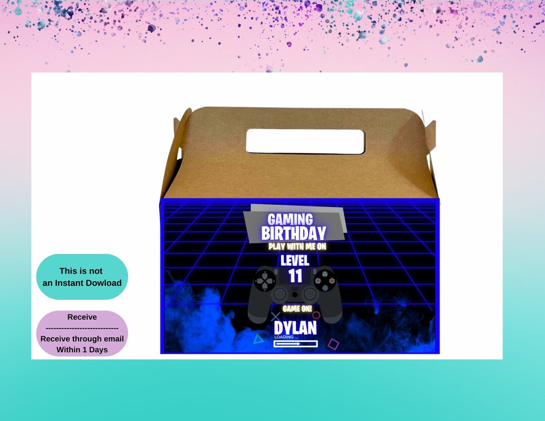Video Games Gable Box - Gamer Candy Box - Gamers Favors - Gamers Party ...