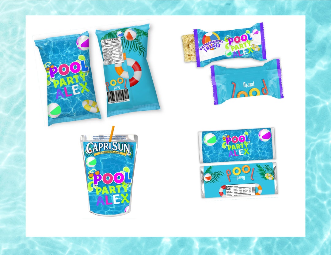 Pool Party Bundle Labels-pool Candy Bar -summer Birthday-pool Party ...