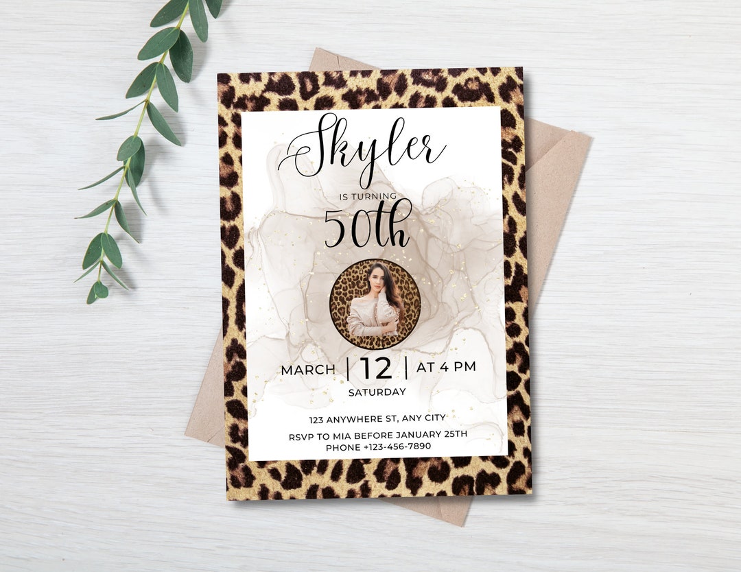 Leopard Print Invitation | Cheetah Party Invite | Birthday Party Favors ...