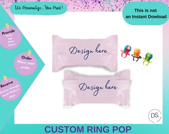Custom Ring Pop Wrappers I Will Customize to Match Your Theme - Etsy