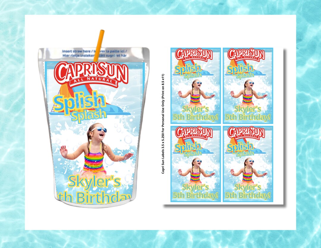Pool Party Juice Pounch - Waterpark Party -waterpark Favors-summer ...