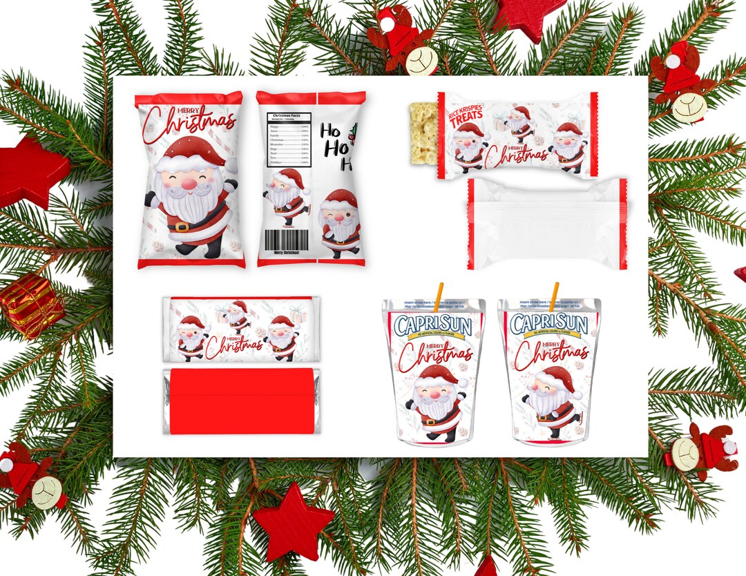 Santa Christmas Treat Bundle -printable School Kids Party Favors Treat ...