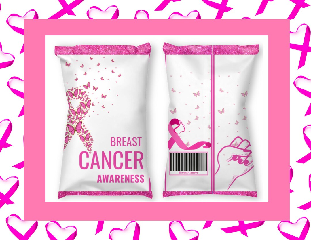 Breast Cancer Awareness Chip Bag - Breast Cancer Chip Bag - Cancer Awareness- Pink Labels-fight ...