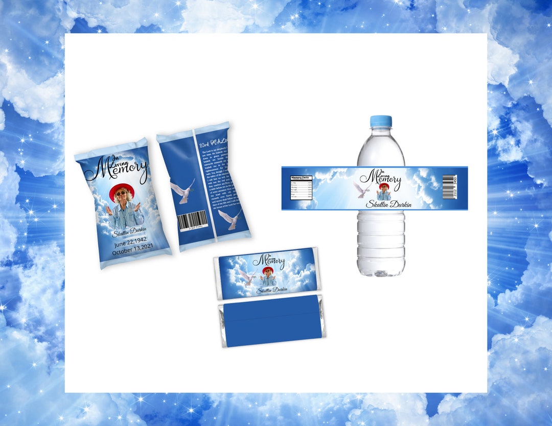 Funeral Bundle Treat Labels , Funeral Chip Bag, Water Bottle Labels ...