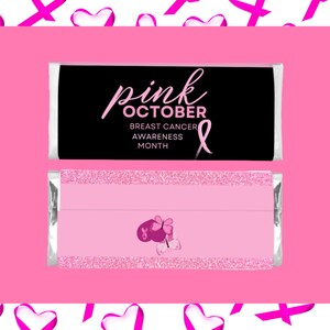 Breast Cancer Awareness Chocolate Bar 1.55oz- Breast Cancer Candybar - Cancer Awareness- Pink ...