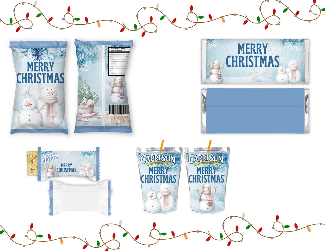 Christmas Bundle Party - Snowman Chip Bag- Snowman Juice Pounch ...